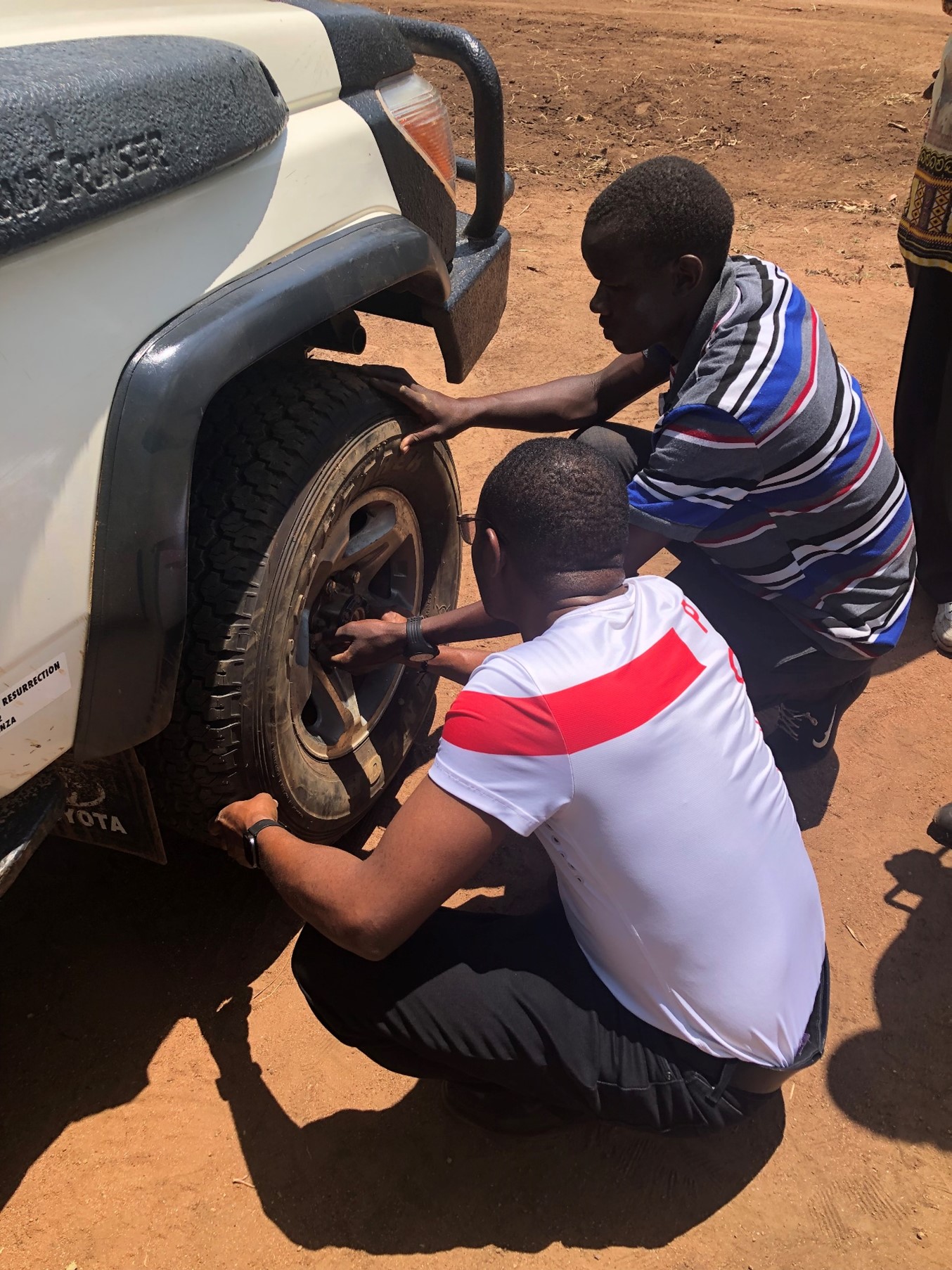 Tire Puncture at Kizaru Matongo - Congregation of the Resurrection 2025